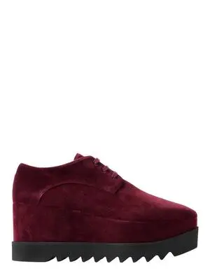 Stella McCartney Elyse Velvet Platform Brogues - Burgundy