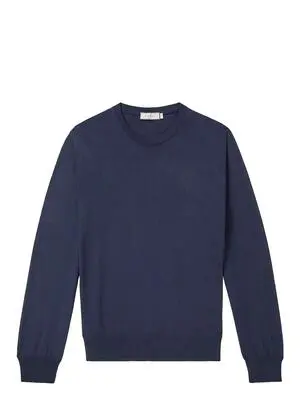 Canali Cotton Crewneck Sweater - Blue