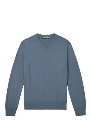 Canali Cotton Crewneck Sweater - Blue