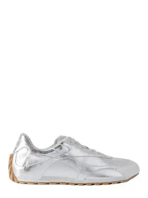 Bottega Veneta Orbit Flash Leather Sneakers - Silver