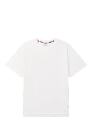 Thom Browne Logo-appliquéd Cotton-jersey T-shirt - White