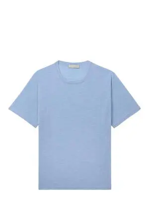 SAMAN AMEL Cashmere And Silk-blend T-shirt - Blue