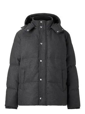 Mr P. Quilted Flannel Down Jacket - Black
