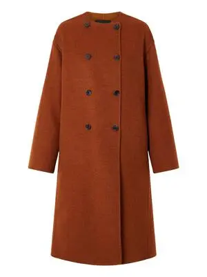 Loro Piana Boris Double-breasted Cashmere Coat - Red