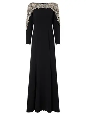 Jenny Packham Embellished Jersey Gown - Black