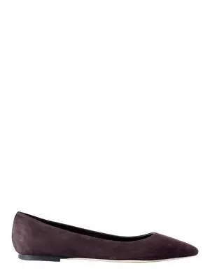 JIMMY CHOO Romy Suede Point-toe Flats - Brown