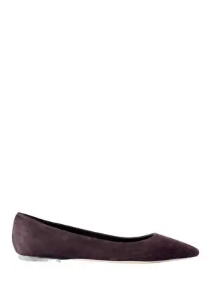 JIMMY CHOO Romy Suede Point-Toe Flats Chocolate