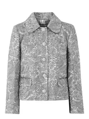 Dolce & Gabbana Metallic Floral-jacquard Jacket - Silver