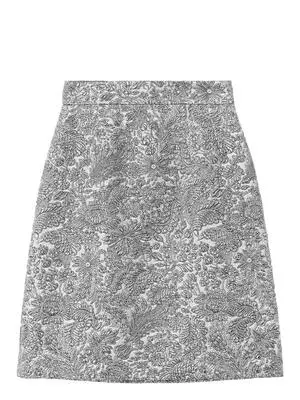 Dolce & Gabbana Metallic Jacquard Mini Skirt - Silver