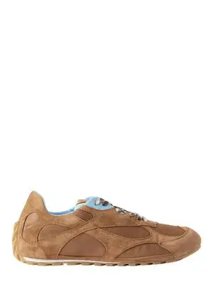 Bottega Veneta Orbit Leather-trimmed Sneakers - Brown