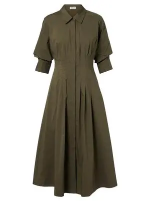 Simkhai Jazz Cotton-blend Poplin Shirt Dress - Green