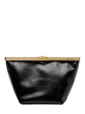 JIMMY CHOO Small Leather Clutch - Black