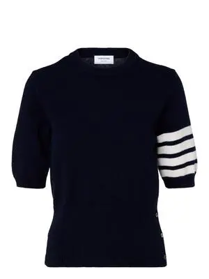 Thom Browne 4-bar Knitted Virgin Wool Sweater - Blue
