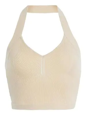 Wardrobe.NYC Knit Halterneck Top Ivory