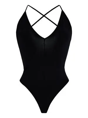 Wardrobe.NYC V-neck Jersey Bodysuit - Black