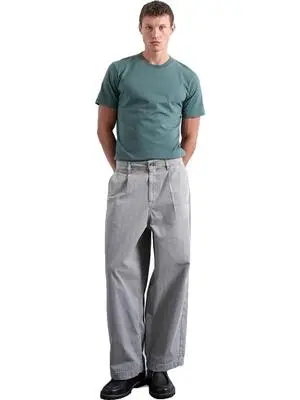 Topman Herringbone Pleated Barrel Pants - Stone