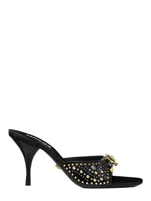Versace 85mm La Medusa Embellished Leather Mules - Black