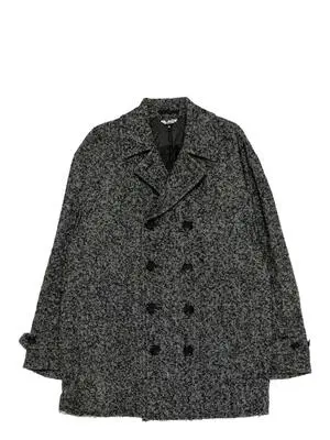 BLACK COMME DES GARÇONS Herringbone Double-breasted Coat - Black
