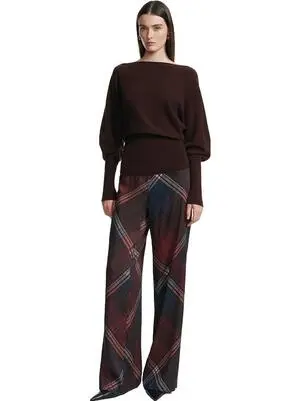 Lela Rose Cashmere Knit Dolman Top - Brown