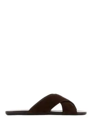 Prada Suede Slippers - Brown