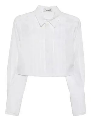 Monse Cropped Tuxedo Shirt - White