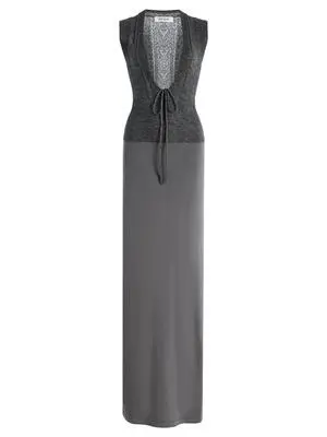 AYA MUSE Caius Wool-cashmere-silk Maxi Dress - Grey