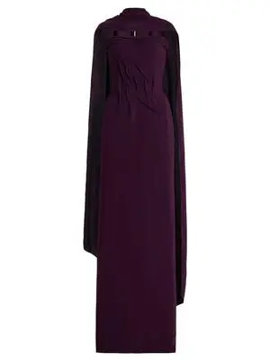 MARMAR HALIM Hand-sculpted Crepe Cape Gown - Purple