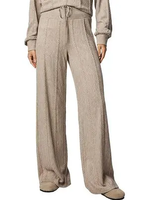 Splendid Cable Lounge Wide Leg Pants - Cappucino