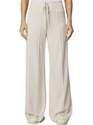 Splendid Cable Lounge Wide Leg Pants - Pale Oak Heather