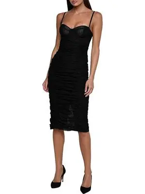 L'Agence Senna Lace Bustier Dress - Black