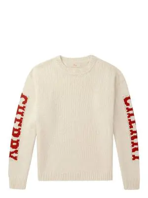 CHERRY LOS ANGELES Logo-intarsia Cotton Sweater - Neutrals