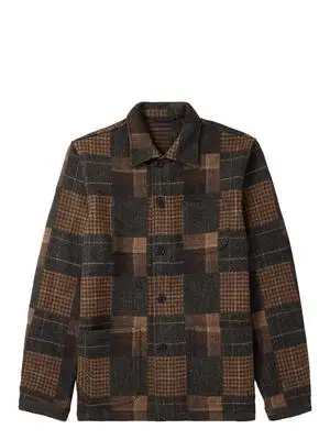 Sid Mashburn Checked Wool-flannel Overshirt - Brown