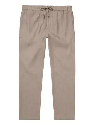 Frescobol Carioca Oscar Straight-leg Linen And Cotton-blend Trousers - Neutrals