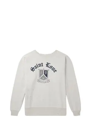 SAINT MXXXXXX Logo-print Cotton-jersey Sweatshirt - White