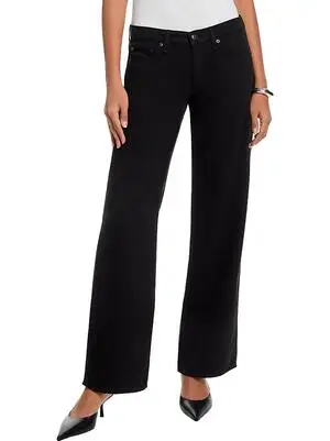 Rag & Bone Featherweight Saige Relaxed Straight Leg Jeans - Black