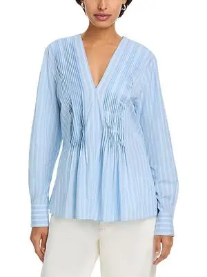 Rag & Bone Asher Stripe Top - Light Blue Stripe