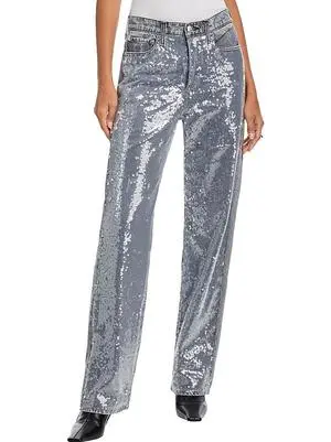 Rag & Bone Shea High-rise Straight Jeans - Sequin