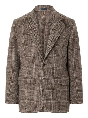 DRAKE'S Checked Wool-tweed Blazer - Brown