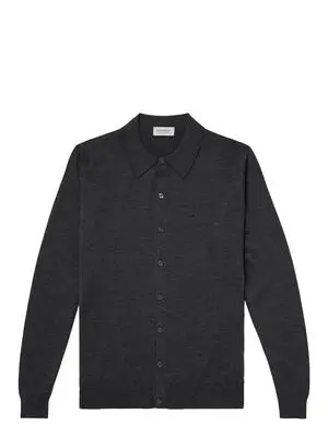 John Smedley Tibor Merino Wool Cardigan - Gray