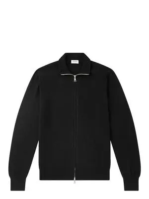 GHIAIA Cashmere Zip-up Sweater - Black