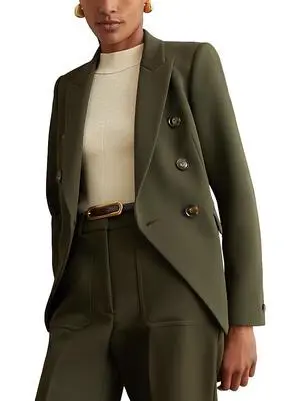 REISS Petite Priya Double Breasted Blazer - Green