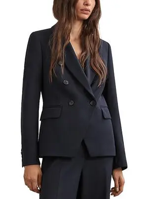 REISS Petite Gabi Double Breasted Blazer - Navy