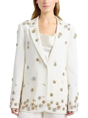 Cinq À Sept Floral Appliqué Blazer - Ivory