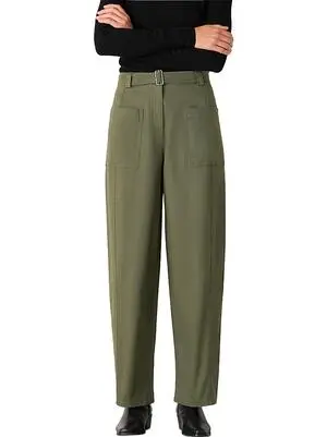 Whistles Belted Barrel Leg Pants - Khaki