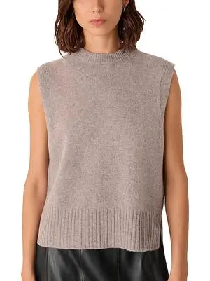 Whistles Sleeveless Wool Top Neutral
