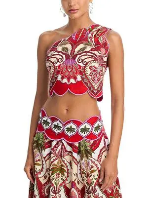 Farm Rio Odara One Shoulder Top - Odara Red