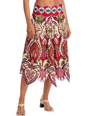 Farm Rio Odara Printed Midi Skirt - Odara Red