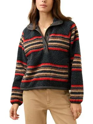 Faherty Brand Fireside Fleece Popover Sweater - Fireside Stripe