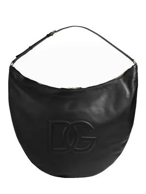 Dolce & Gabbana Embossed Leather Shoulder Bag - Black