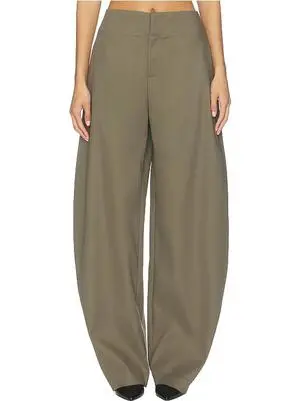 EAVES Mai Sculptural Compact Suiting Pant - Olive